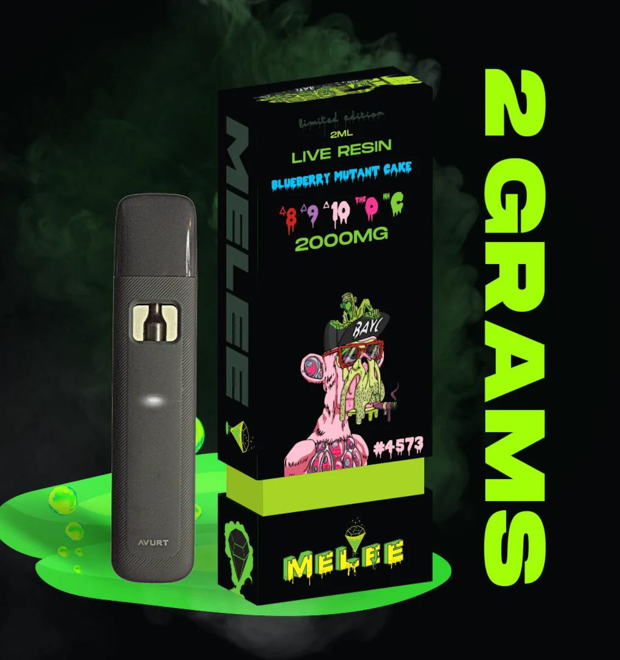 Melee Dose 2000mg HHC Disposable Vape: Mandarin Cookies