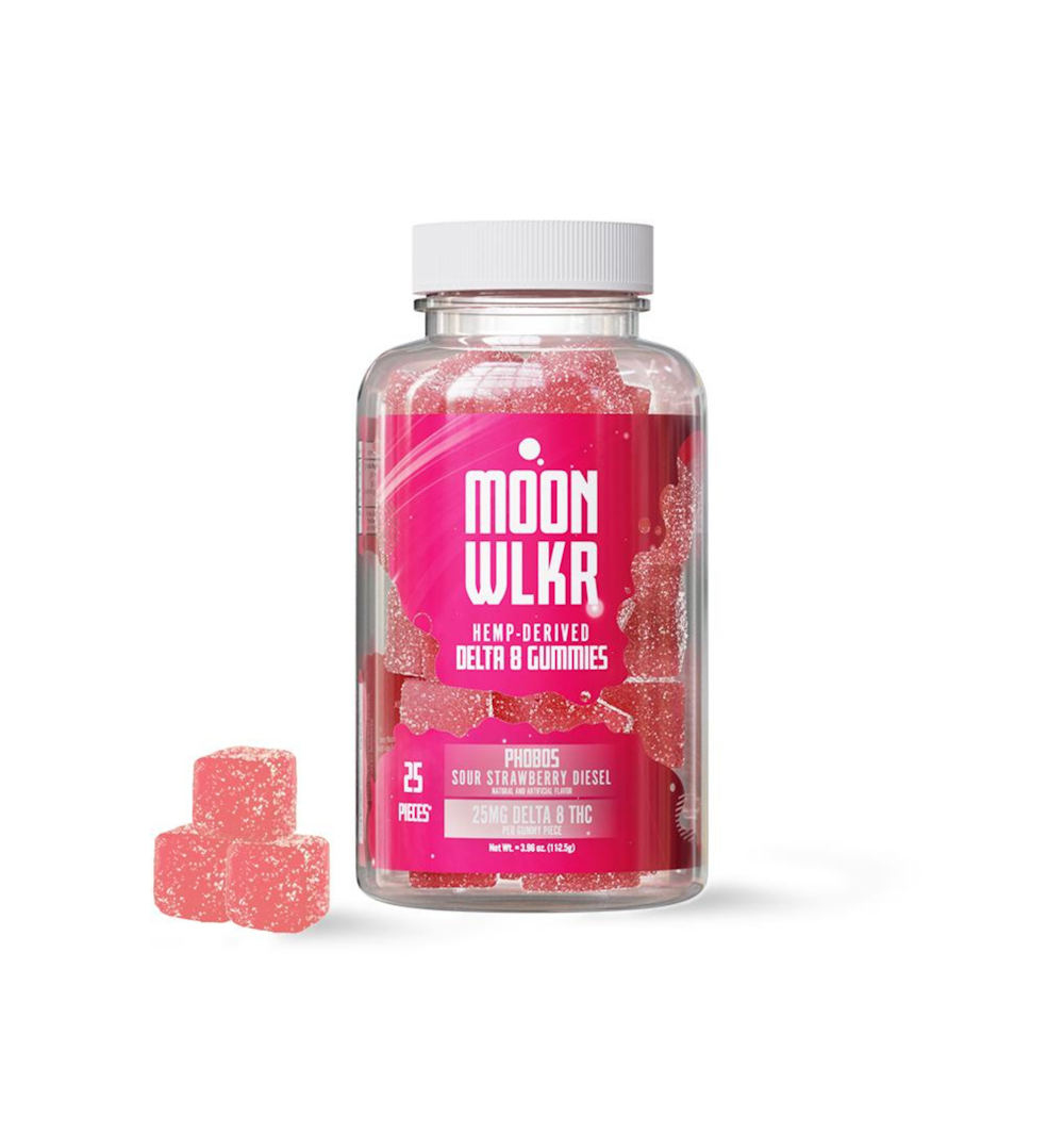 Moonwlkr Delta-8 Gummies – Sour Strawberry Diesel 625mg | Herb
