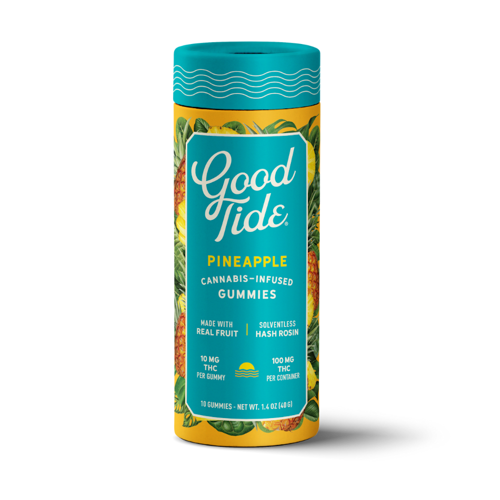 Good Tide Pineapple Solventless Hash Rosin Gummies | Uplifting | Herb