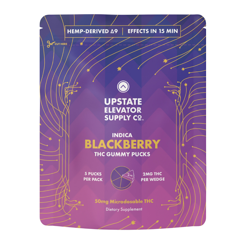 Upstate Elevator 50mg THC Indica Blackberry Gummies | Herb