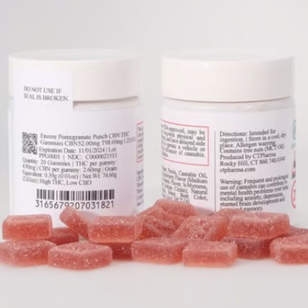 Sweetspot Dispensary Encore Pomegranate Punch CBN:THC Gummies | Herb